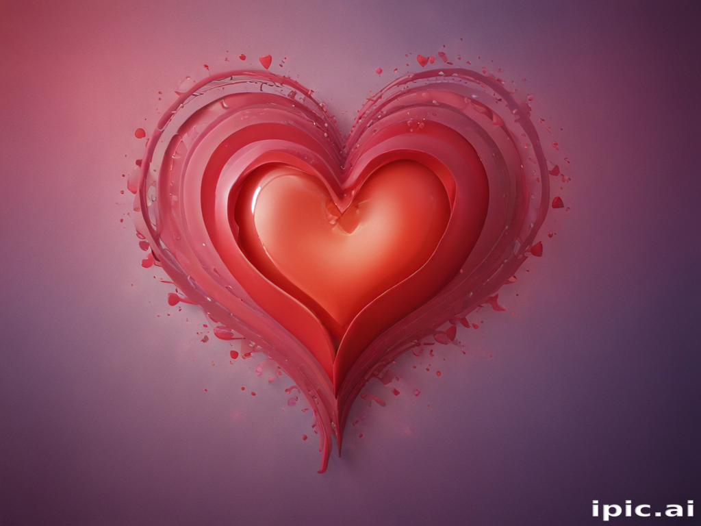 Beautifully Layered Heart Design with Vibrant Colors and Soft Textures