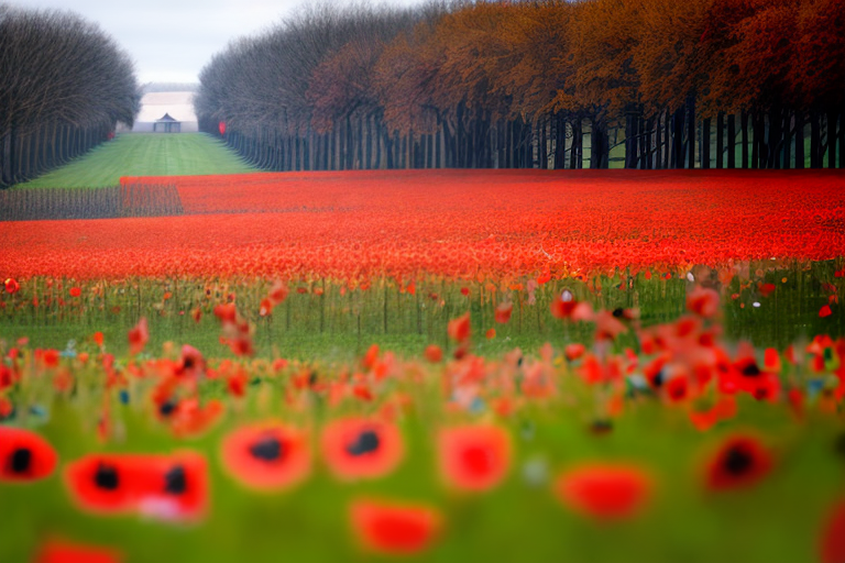 Remembrance Day poppies and crosses