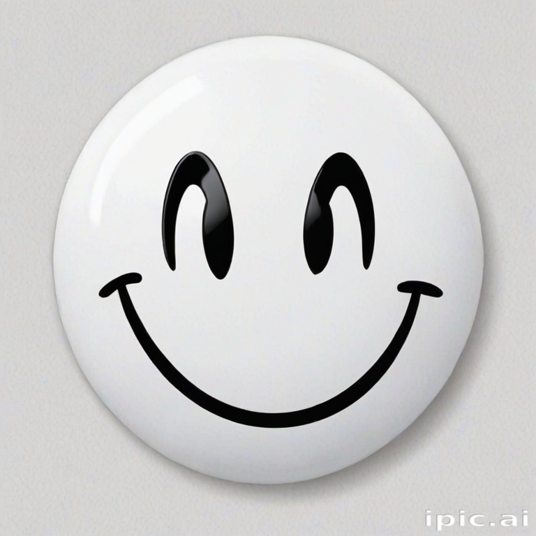 A Classic Smiley Face Button Representing Positivity and Happiness in Life.