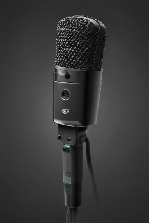 High-Quality Microphone on Dark Background for Professional Audio Recording