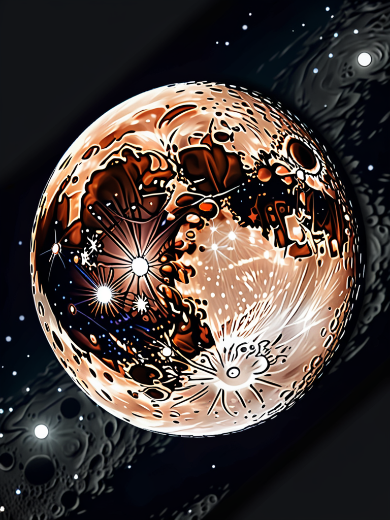 An Artistic Representation of a Mystical Planet Surrounded by Cosmic ...