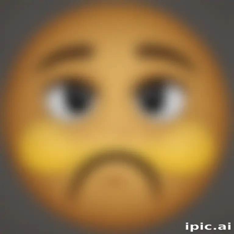 A Blurry Emoji Expressing Sadness and Disappointment with Yellow Cheeks.