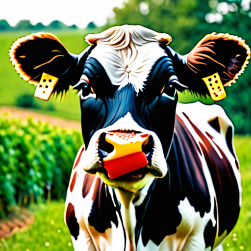 funny cow eating burger