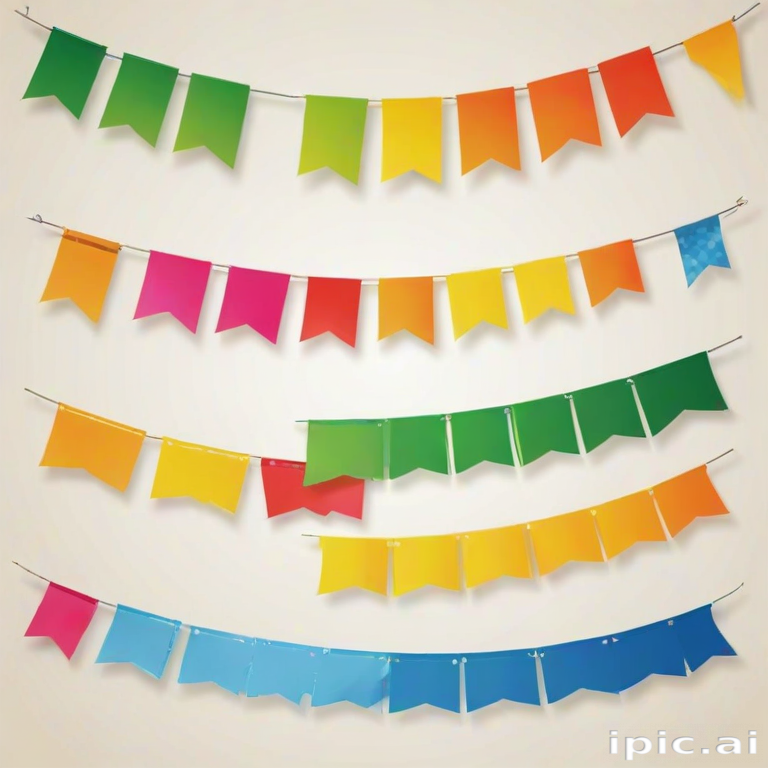 Colorful Festive Banners in Various Shapes and Bright Shades for ...