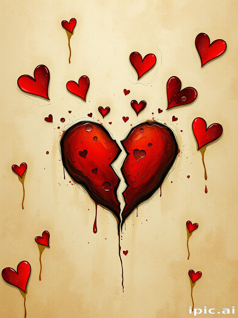 Heartbreak Illustrated: A Colorful Display of Love and Loss in Art