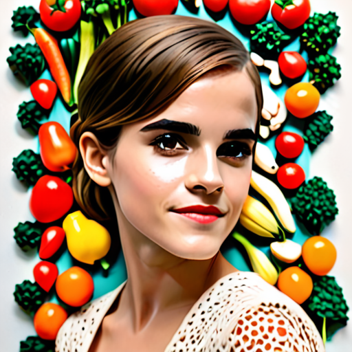 Emma Watson made out of vegetables