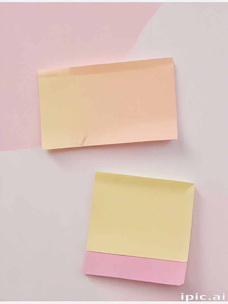 Two Colorful Sticky Notes on a Soft Pink Background for Creative Ideas