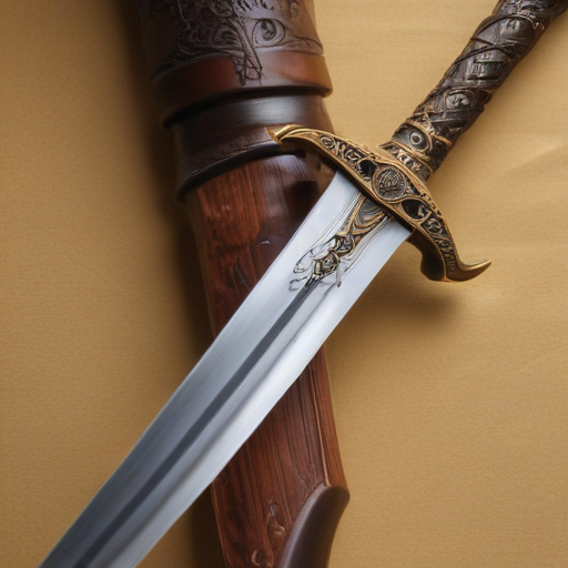 Intricately Designed Sword with Ornate Handle and Decorative Blade Details