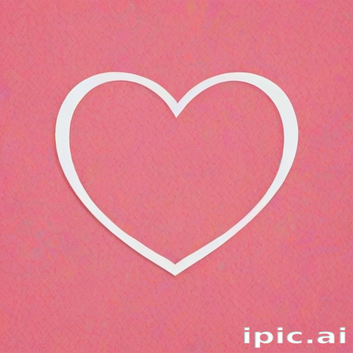 A Simple White Heart Shape Against a Soft Pink Background Design.