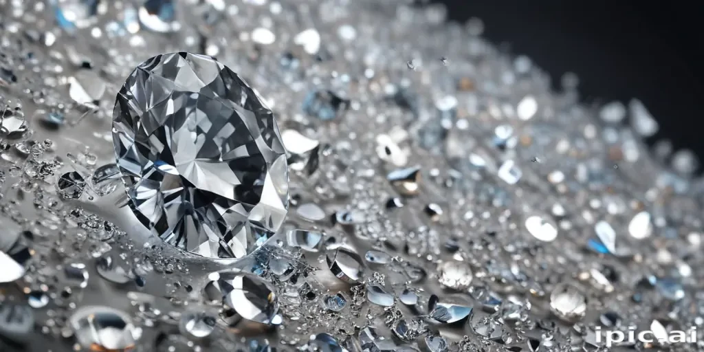 Exquisite Close-Up of Sparkling Diamonds Surrounded by Radiant Water ...