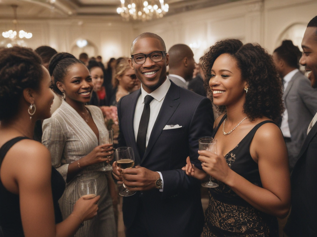 prolific successful confident Black professionals networking and having ...
