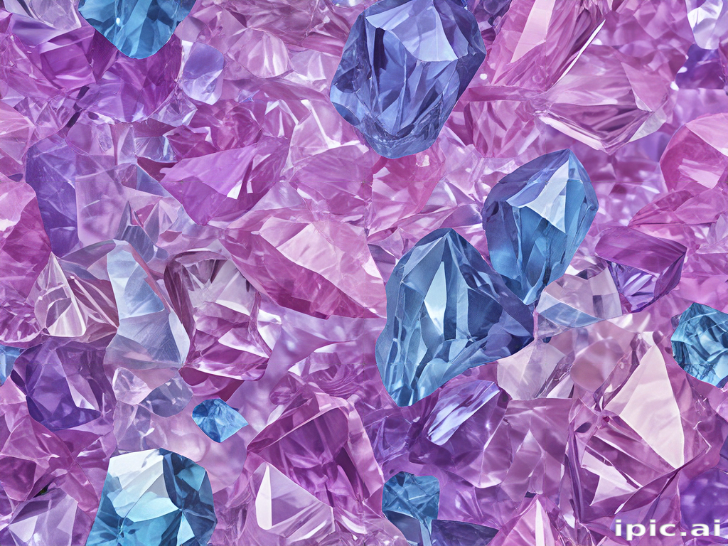 Colorful Collection of Sparkling Purple and Blue Crystals Shimmering in ...