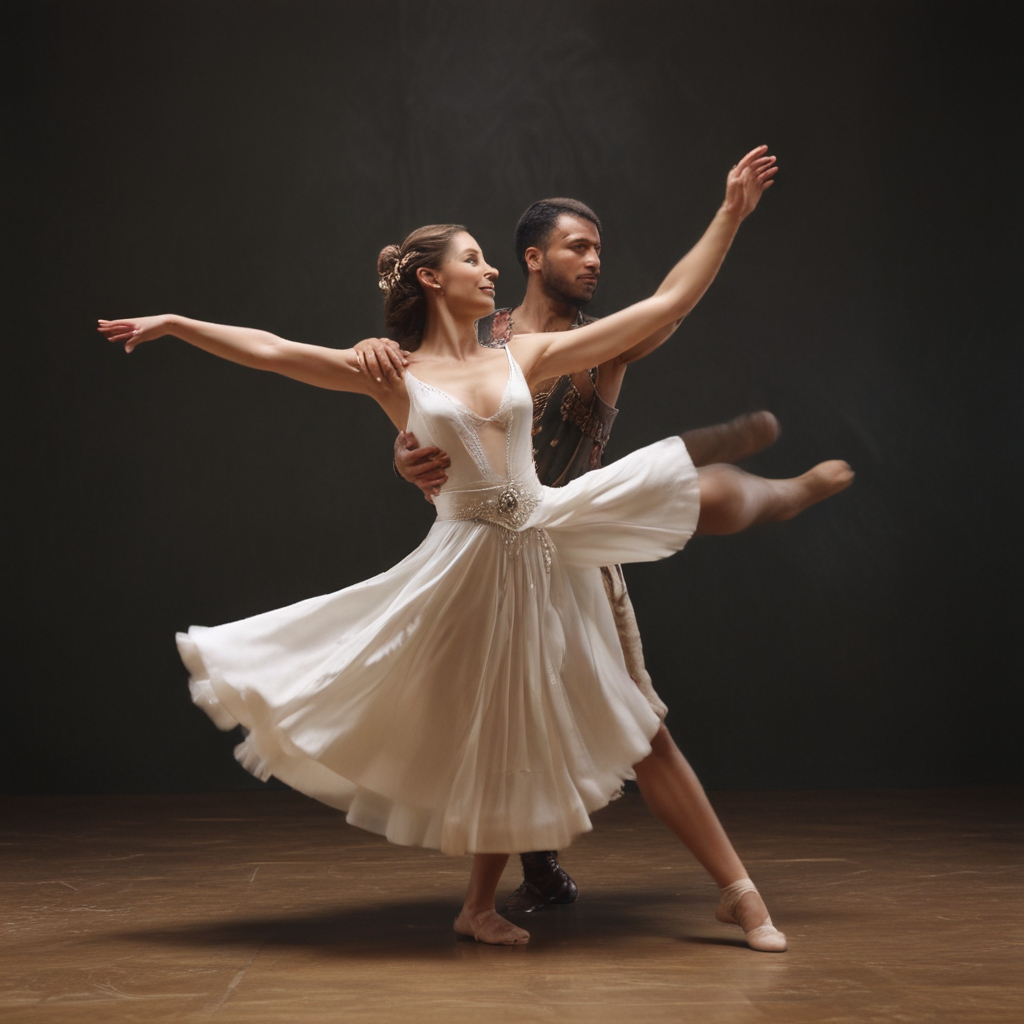 Elegant Dance Duo Captivating the Audience with Graceful Movements and ...