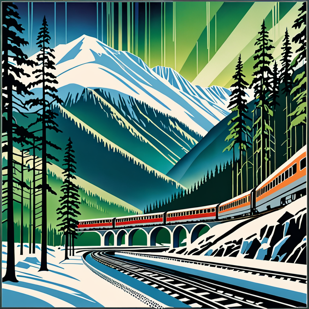art deco streamline railway corporation poster modern highspeed train ...