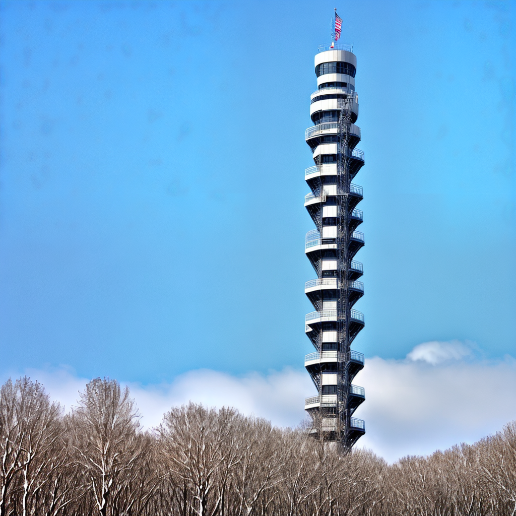 mobile tower with snow