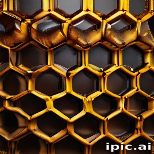 Intricate Close-Up of a Honeycomb Structure Highlighting Its Golden ...