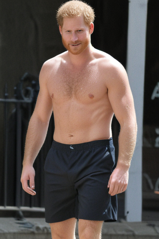 Prince Harry hairy seethrough pantless full body