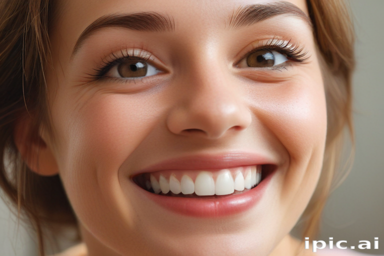 Radiant Smile: A Close-Up of Joyful Expression and Natural Beauty
