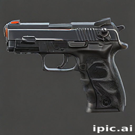 Detailed Side View of a Modern Handgun Against a Dark Background