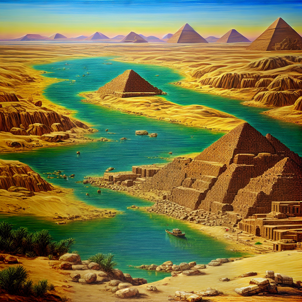 oil painting of Egypt from bible