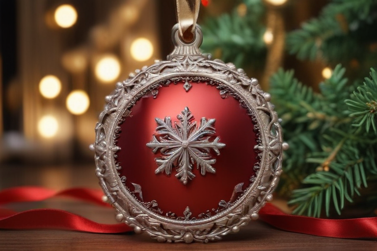 Beautiful Red Christmas Ornament with Intricate Snowflake Design and ...
