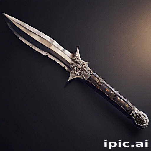 Intricately Designed Fantasy Dagger with Ornate Handle and Sharp Blade