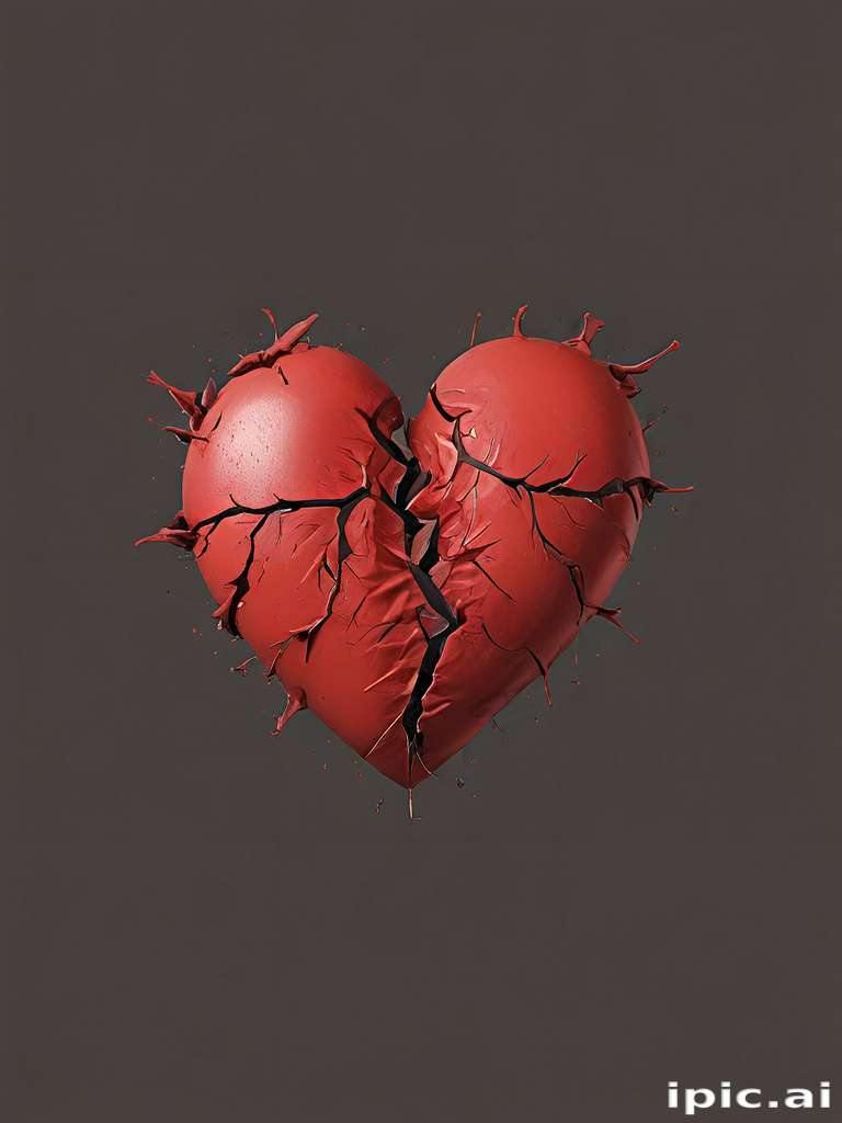 Symbolic Representation of a Cracked Heart Expressing Emotional Pain ...
