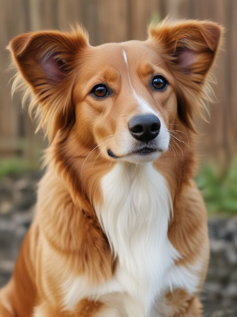 A Beautiful Golden Dog with Fluffy Fur and Bright, Expressive Eyes