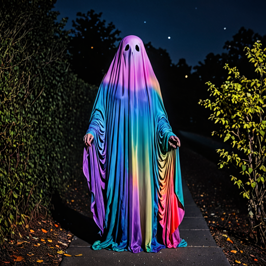 rainbow ghost at night