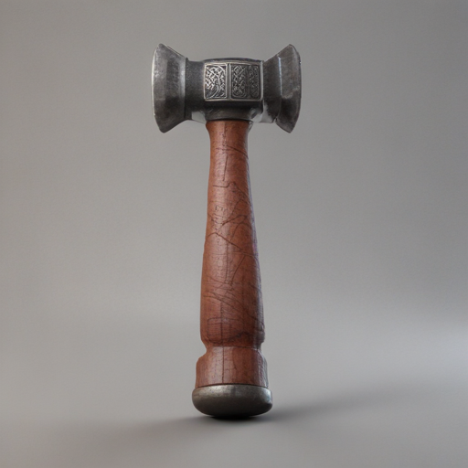 A Classic Vintage Hammer with a Decorative Handle and Unique Design