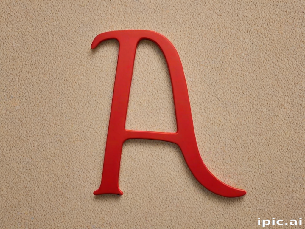Bold Red Letter A Displayed Against a Textured Neutral Background