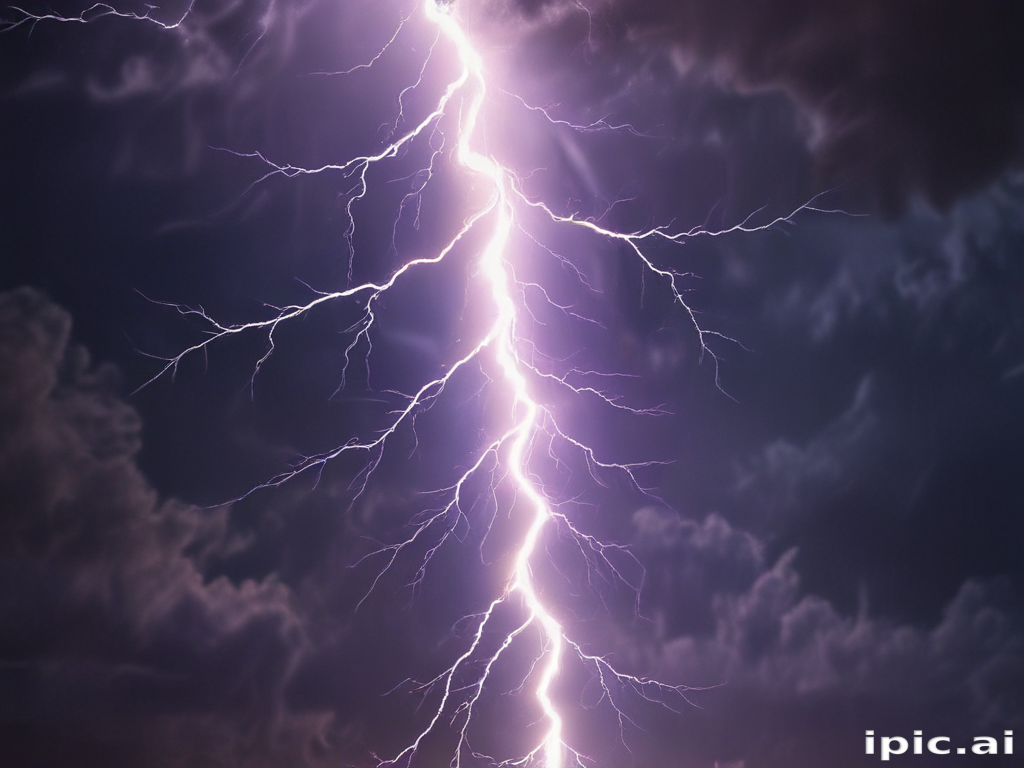 Stunning Display of Nature's Power: A Lightning Strike Illuminating the ...