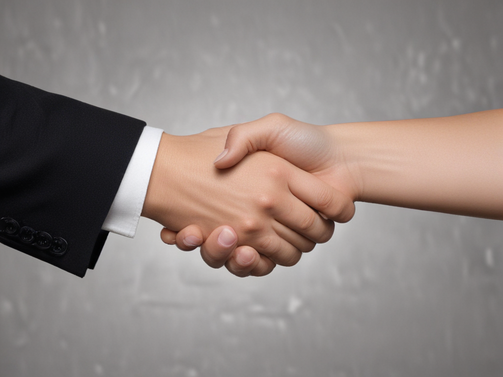 Symbolic Handshake Representing Collaboration and Agreement Between Two ...