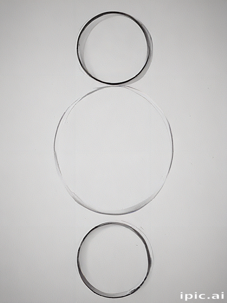 Three Circular Shapes Arranged Vertically on a Plain Background