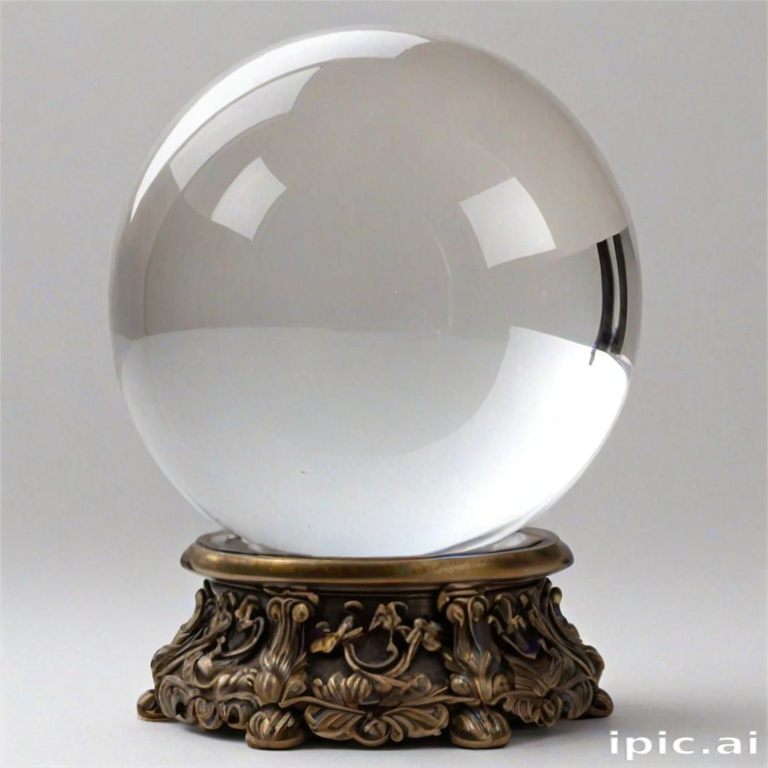 A Mystical Crystal Ball on an Intricate Decorative Golden Base