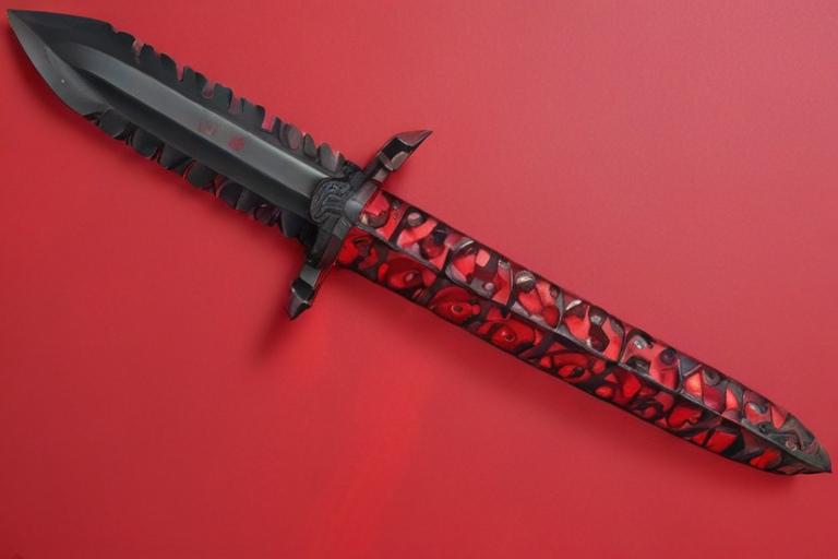 Dagger with red background