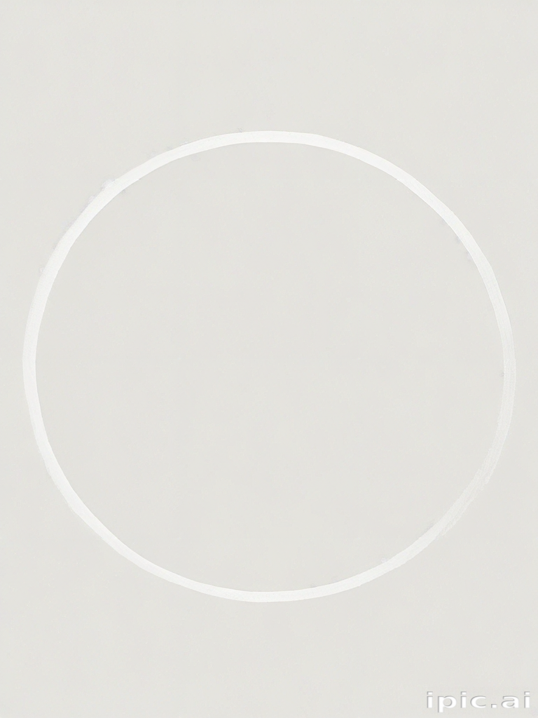 Minimalist Outline of a Circle on a Plain White Background