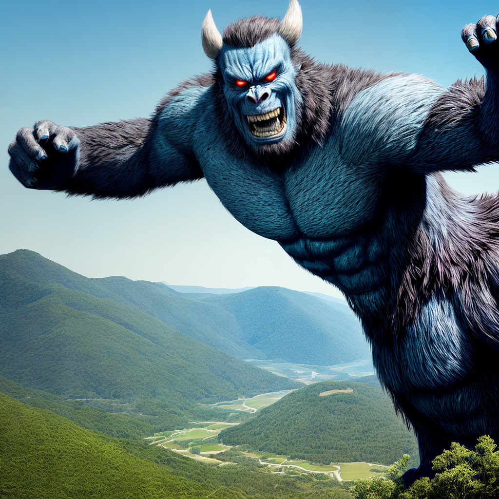 a monster destroying a city