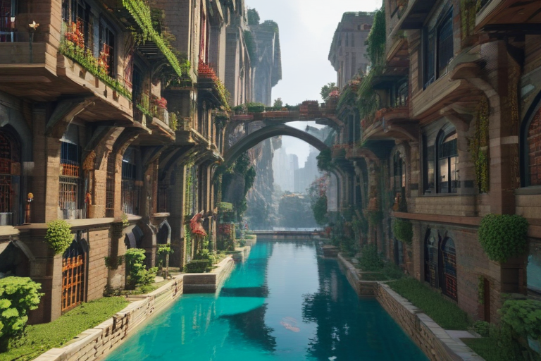 Minecraft hanging gardens city