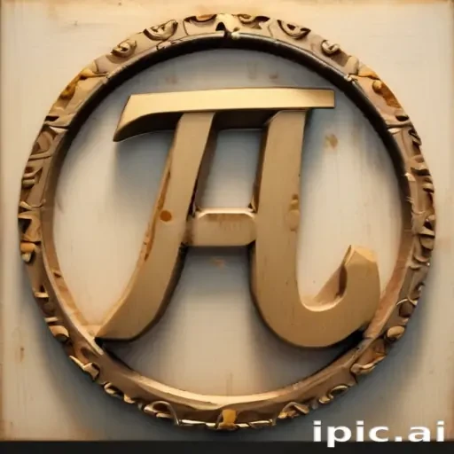 Elegant Golden Pi Symbol Encircled by a Decorative Artistic Frame