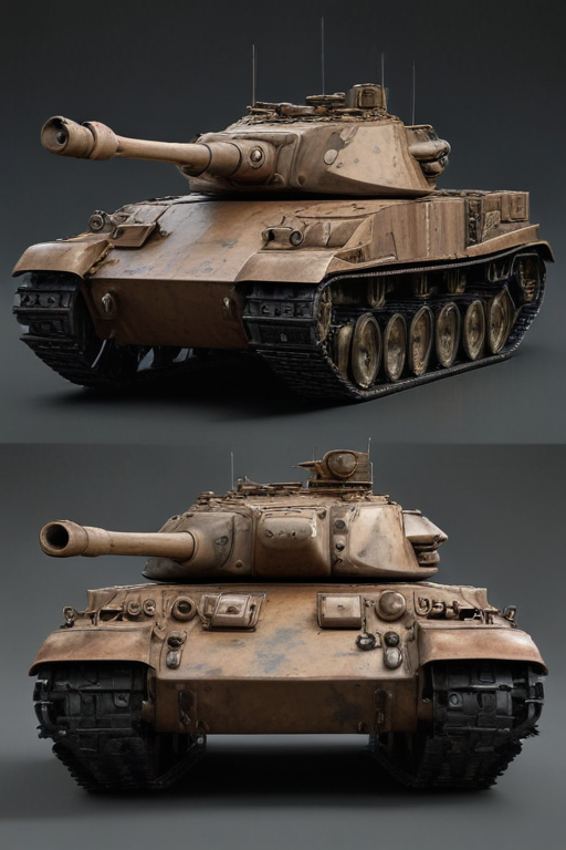 A Detailed View of a Weathered Military Tank Featuring Realistic ...