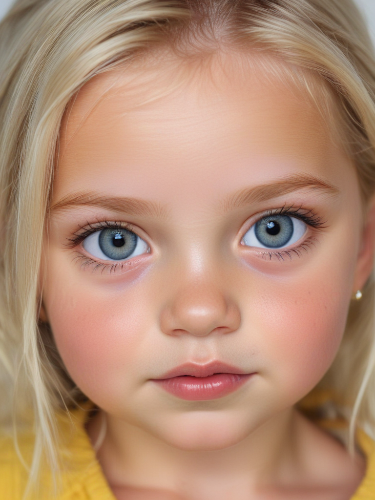 Baby Princess Blonde Hair Blue Eyes With Yellow Around The Pupils