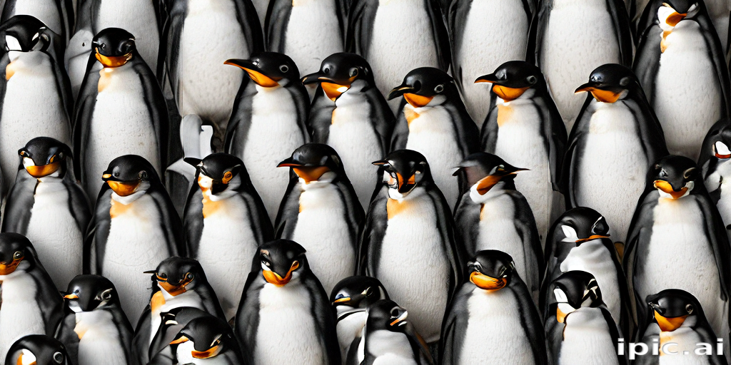 A Large Group of Penguins Standing Together in a Cold Environment.