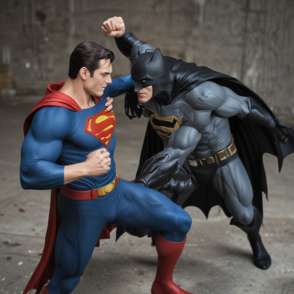 superman punching batman