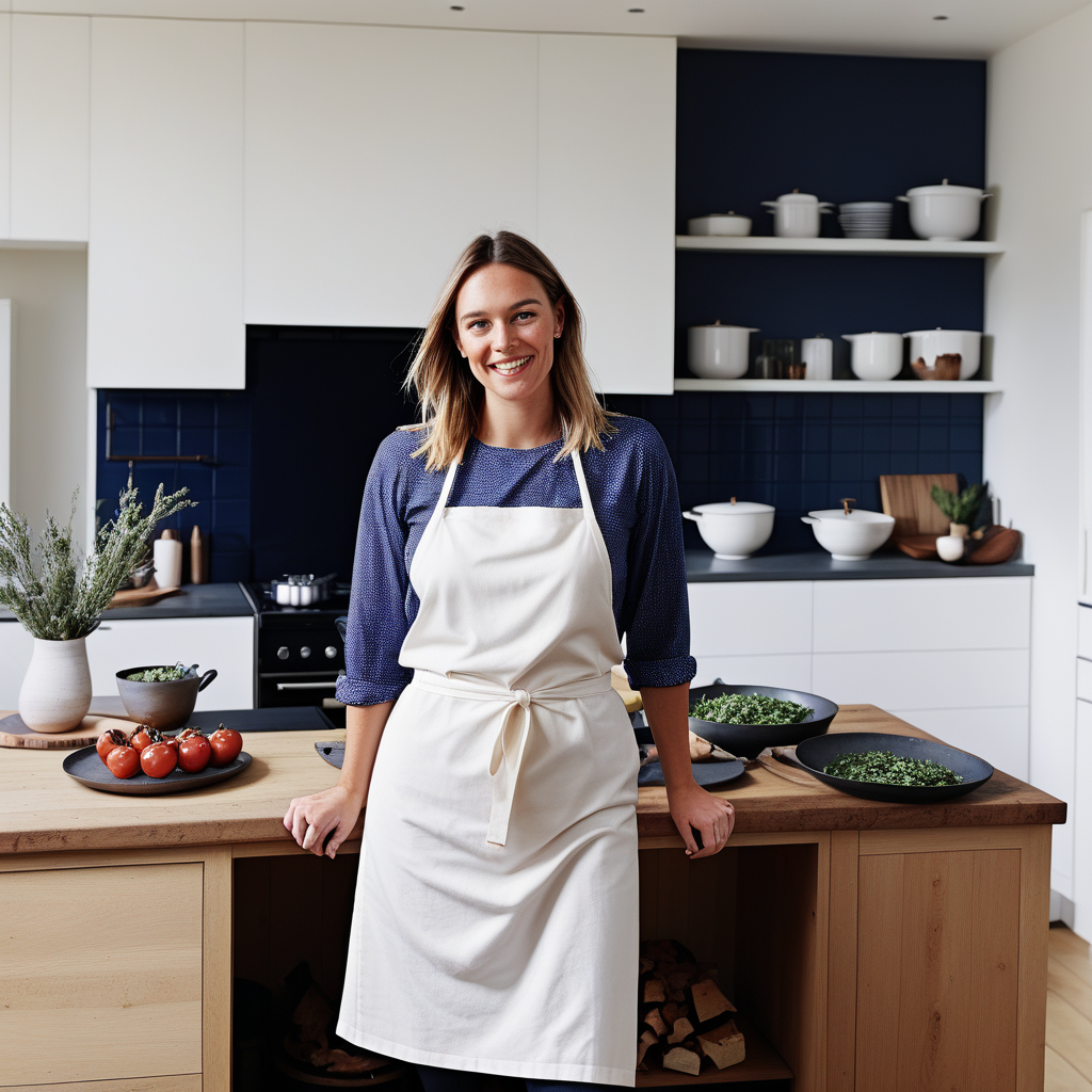 A Bright and Inviting Kitchen Scene Featuring a Smiling Chef Preparing ...