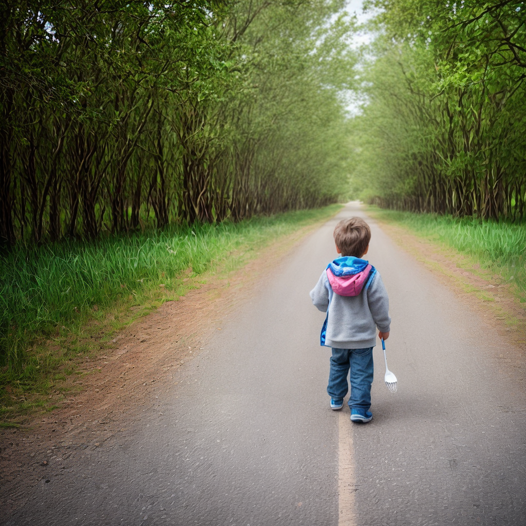 A 4k Baby Walking about with spoon in one of Hands Happily