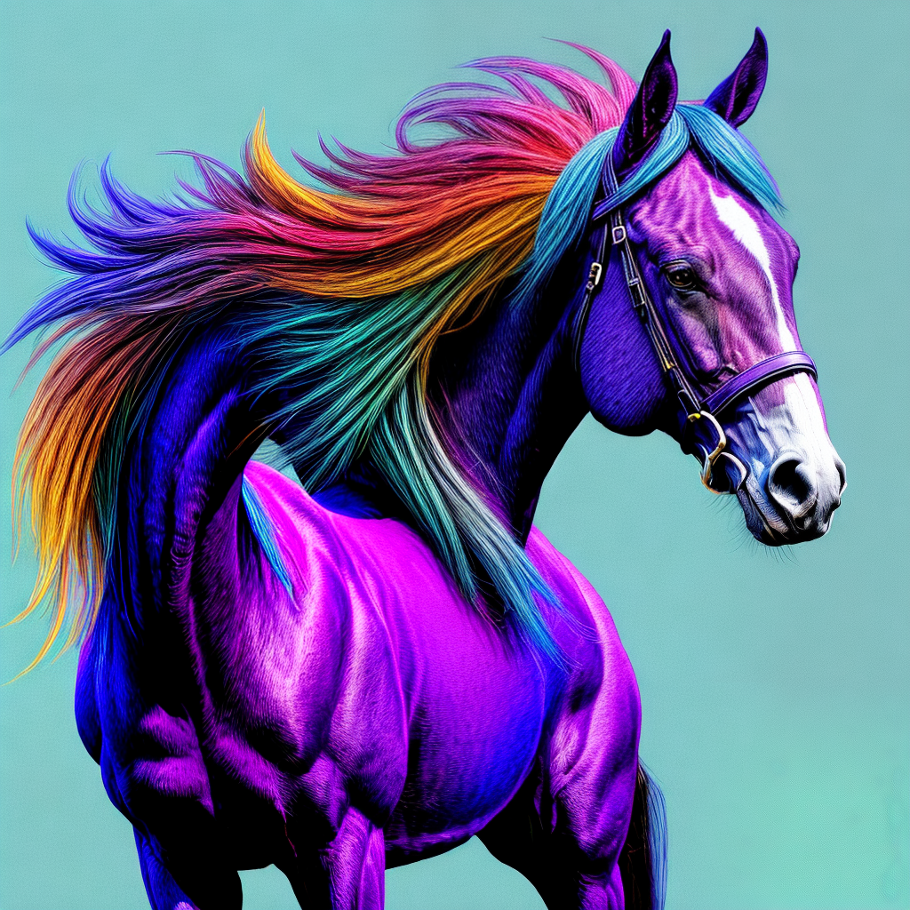 Drow Horse using Arabic font with colors