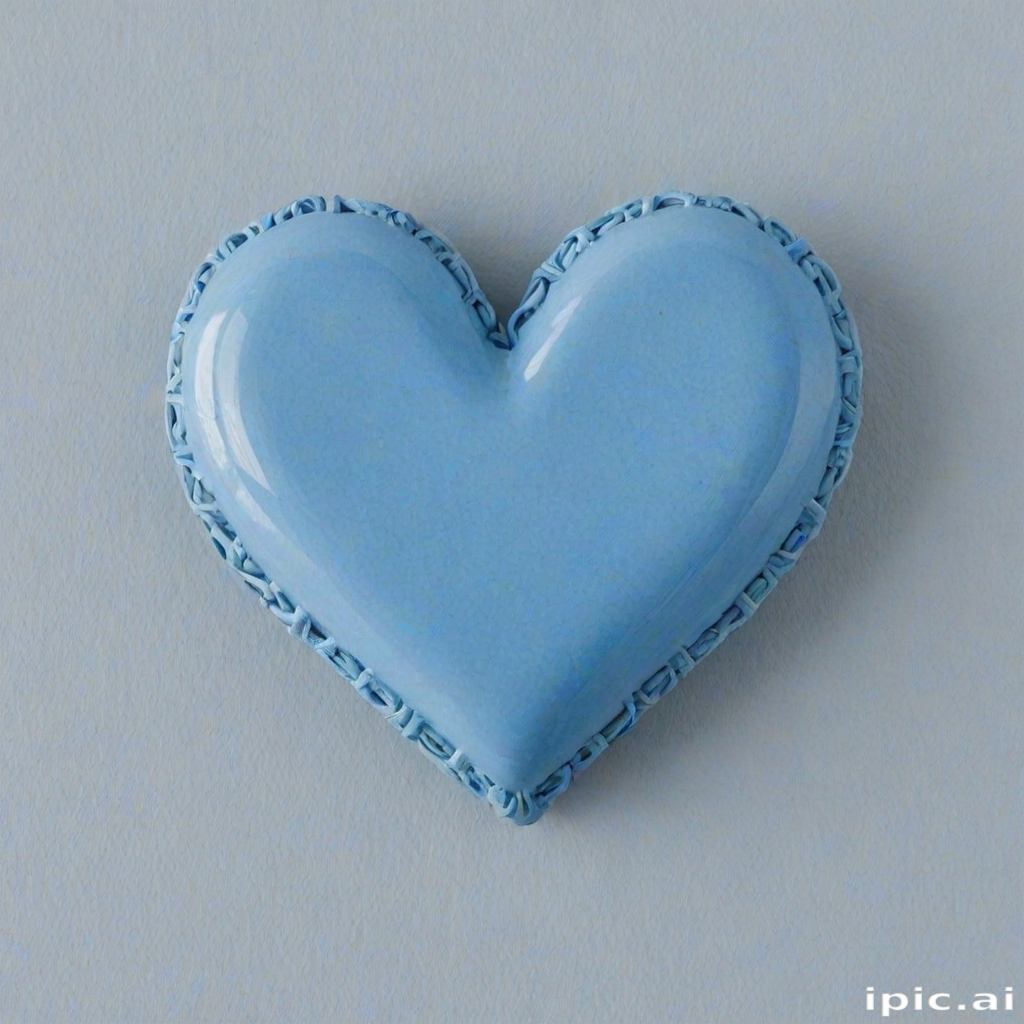 A Beautifully Crafted Blue Heart Shaped Object on a Light Background.