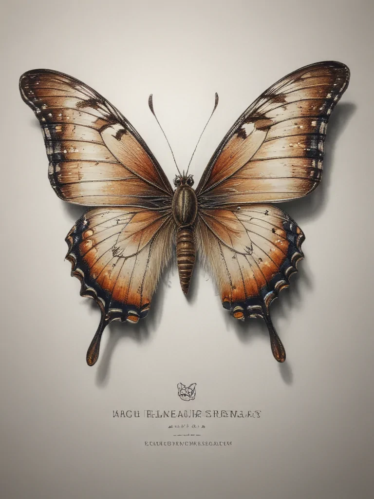 A Beautifully Detailed Butterfly Artwork Showcasing Nature's Intricate ...
