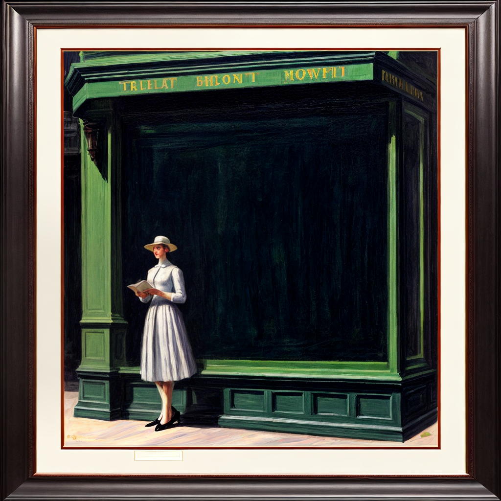 framed portrait picture of Great Famous Painting by Edward Hopper（copy ...